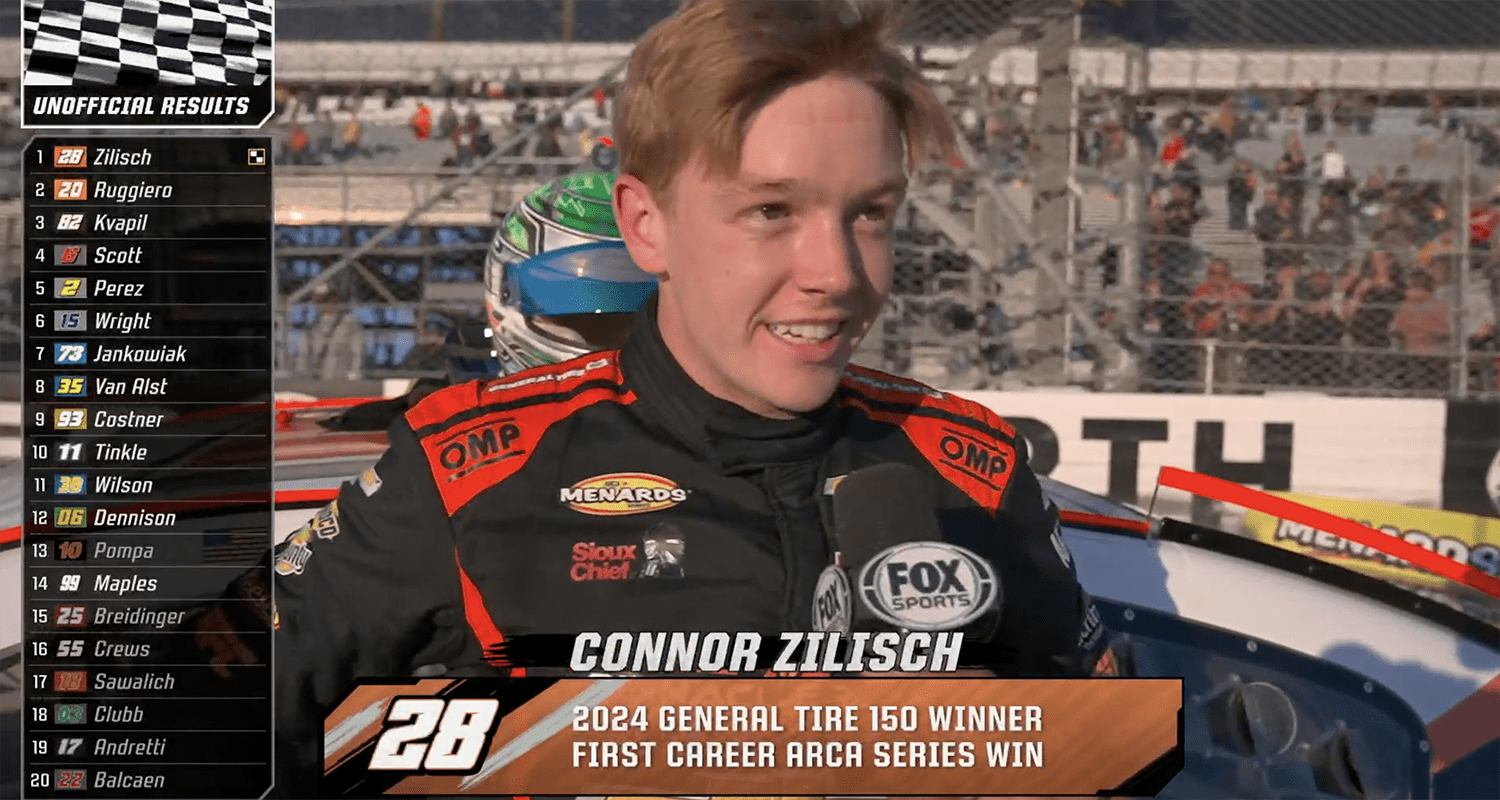 Connor Zilisch's Victory Lane interview at the Monster Mile - ARCA