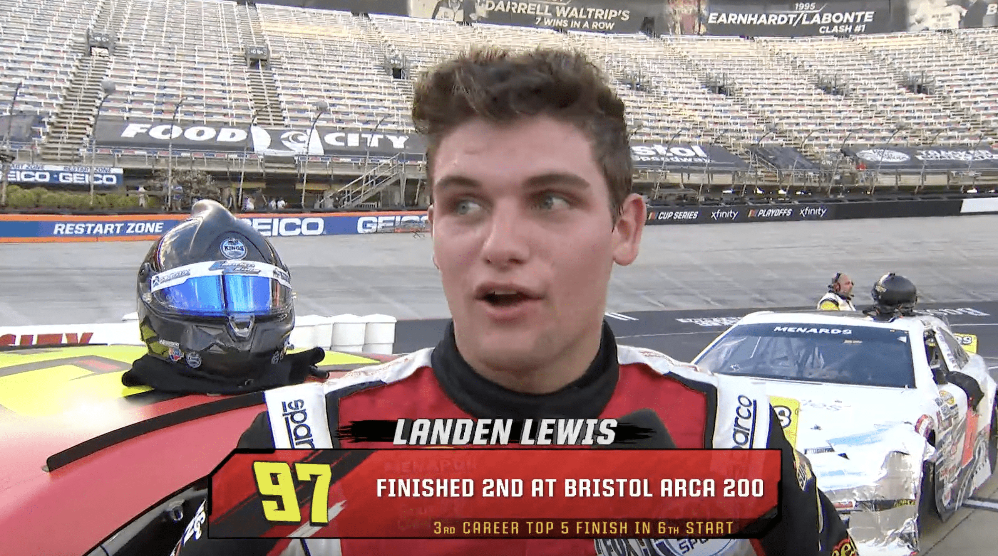 Landen Lewis leads laps, finishes second at Bristol Motor Speedway - ARCA