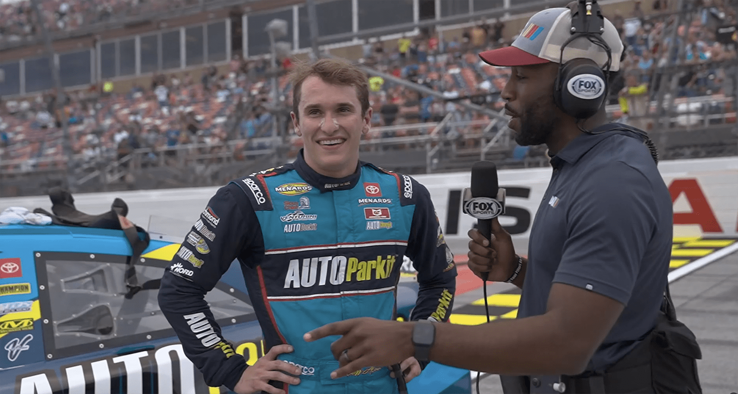 Lawless Alan's Victory Lane interview from Talladega Superspeedway - ARCA