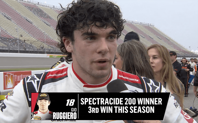 Gio Ruggiero's Victory Lane interview at Michigan International ...